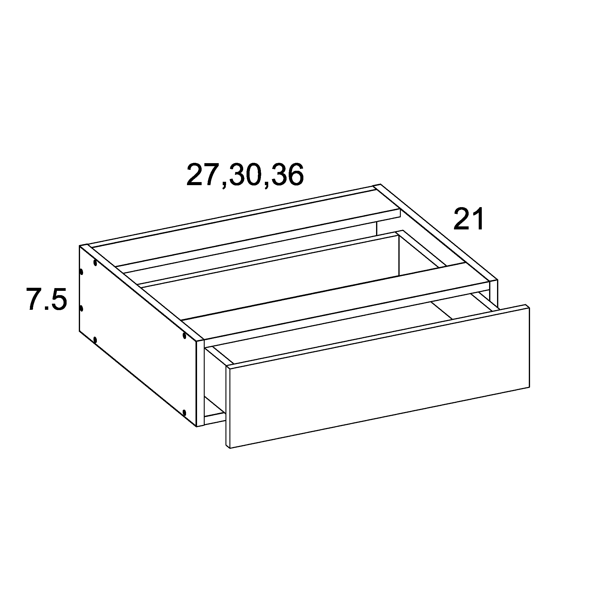 TGW-VKD36 - Vanity Knee Drawer- 36 inch