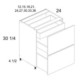 TWP-2DBID30 - Two Drawer Bases with Inner Drawer - 30 inch
