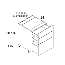 TWP-3DB21 - Three Drawer Bases - 21 inch