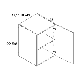 PGW-W242324S - 22 5/8" H by 24"D One Door Wall Cabinets - 24 inch