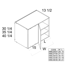 TGW-WBC27/3035 - 35 5/16" H Blind Corner Wall Cabinets - 30 inch