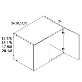 TWP-W361524 - 15 1/8" H by 24"D Two Door Wall Cabinets - 36 inch